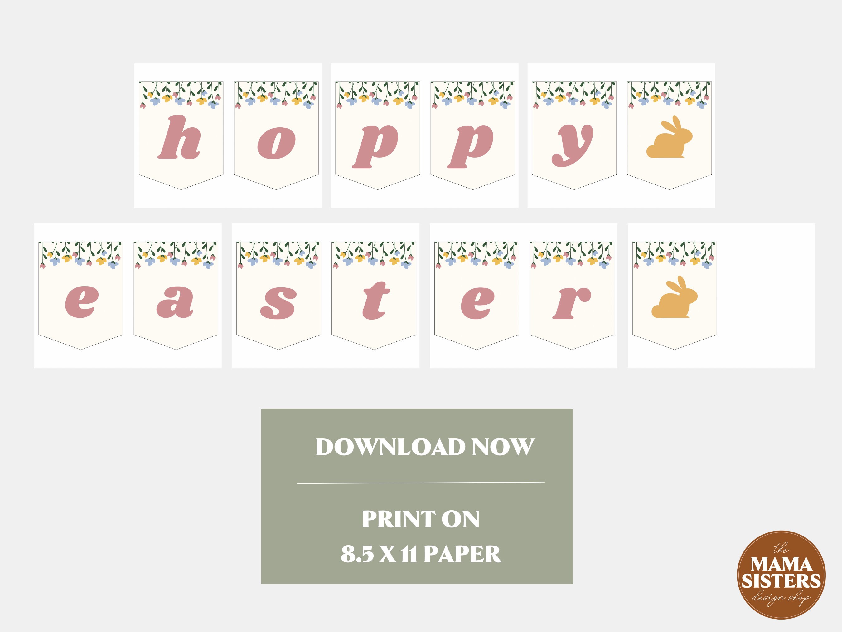 Easter Banner Printable Happy Easter Garland Easter - Etsy