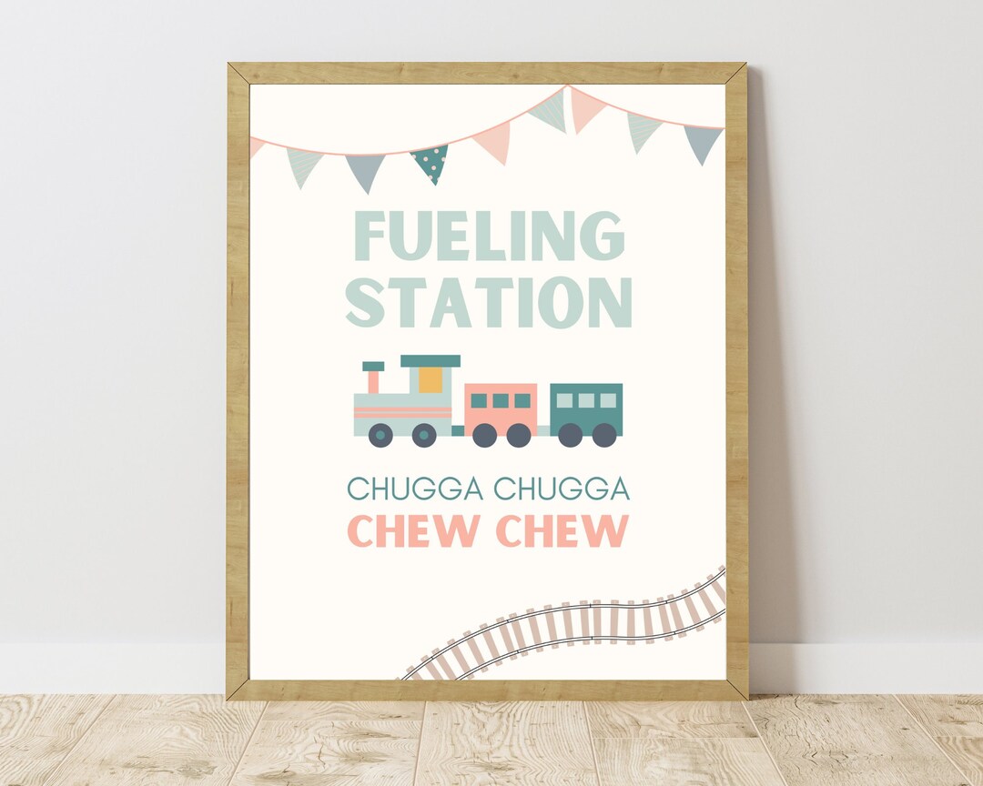 Train Party Sign Pink | Train Party Decor Train Birthday Party Decor ...