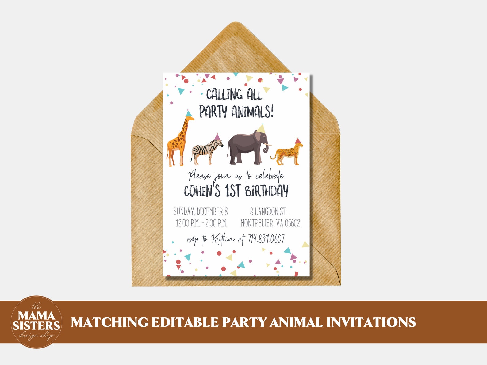 Editable Party Animal Birthday Invitation Party Animal - Etsy