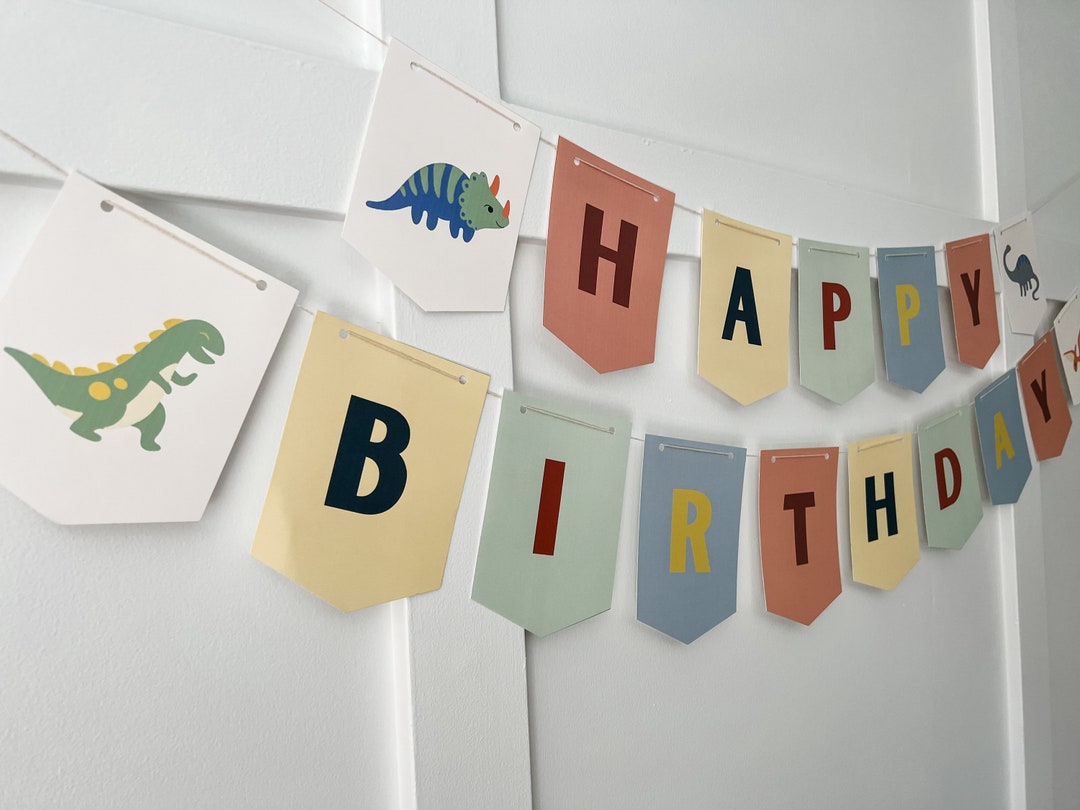 Three Rex Birthday Banner, Three Rex Banner, Three Rex Birthday Decor ...