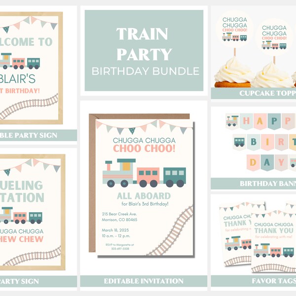 Pink Train Party - Etsy