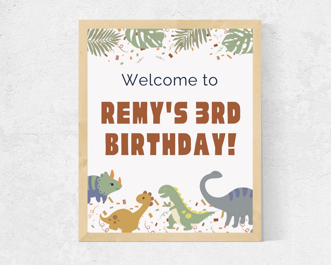 Three Rex Welcome Sign Three Rex Birthday Decor Three Rex - Etsy