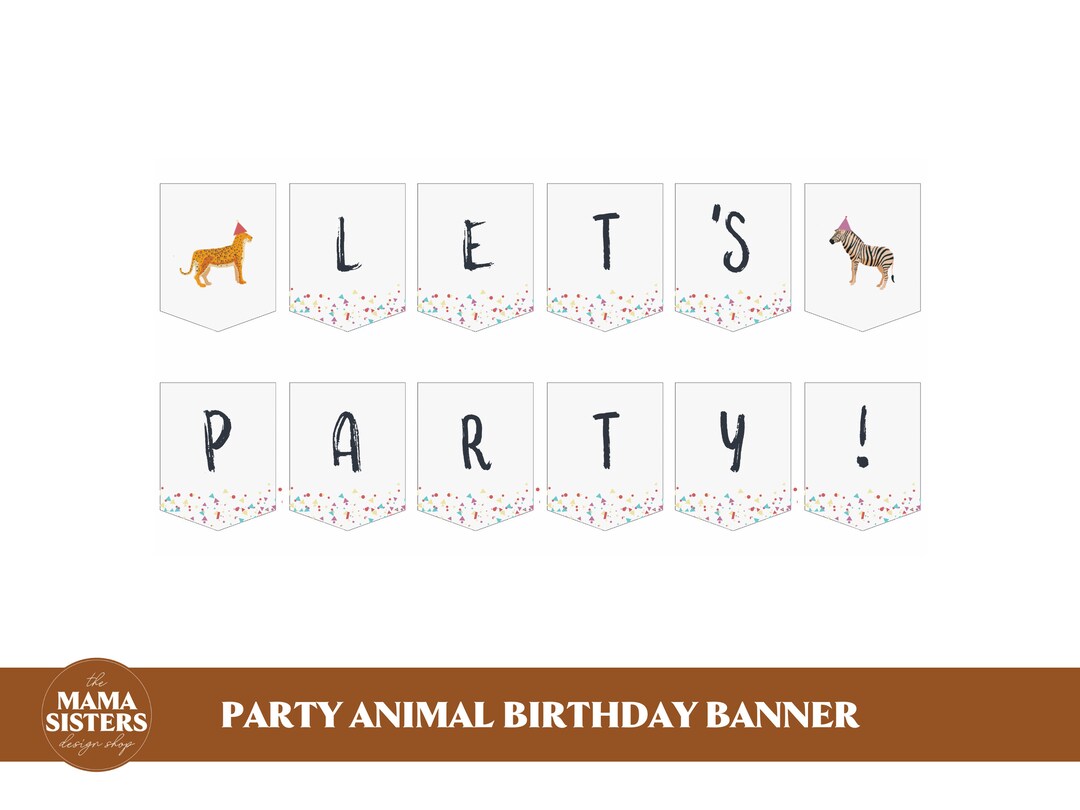 Party Animal Banner | Printable Party Animal Birthday Party Decor ...