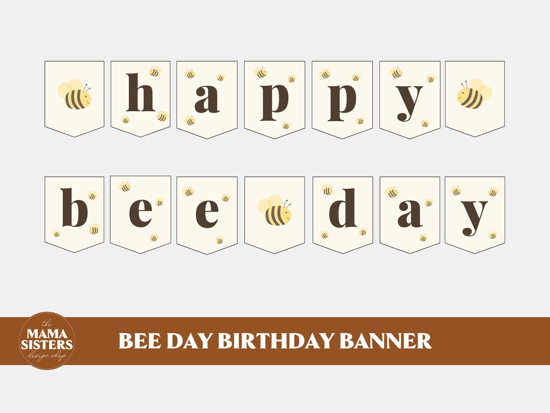 Happy Bee Day Banner Bee Day Party Decorations First Bee - Etsy