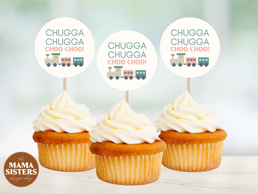 Train Cupcake Topper | Pink Train Party Cupcake Topper | Girl Train ...