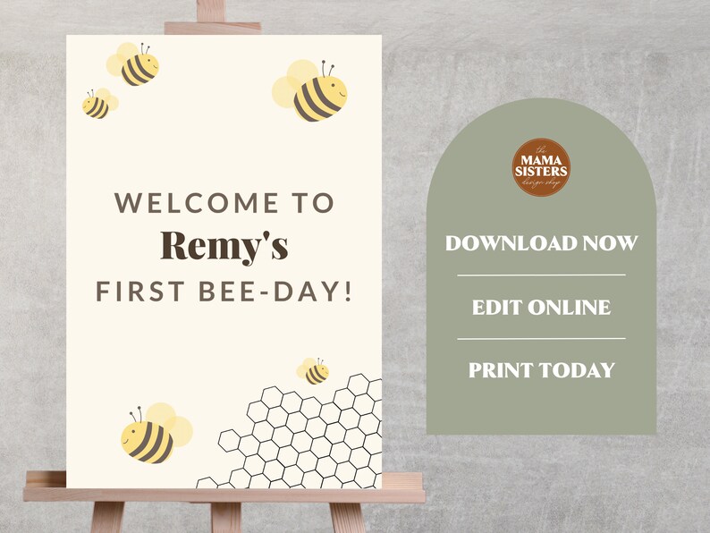 Bee Party Welcome Sign Bee Day Welcome Sign Bee Day Party - Etsy