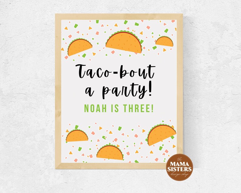 Taco Bout A Party Editable Birthday Sign Taco Twosday Party - Etsy