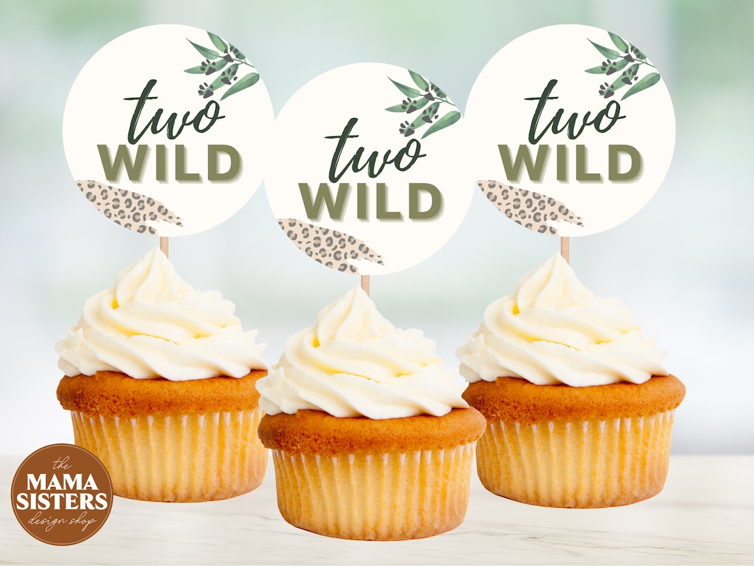 TWO Wild Cupcake Toppers Boy TWO Wild Birthday Decorations, Cupcake ...