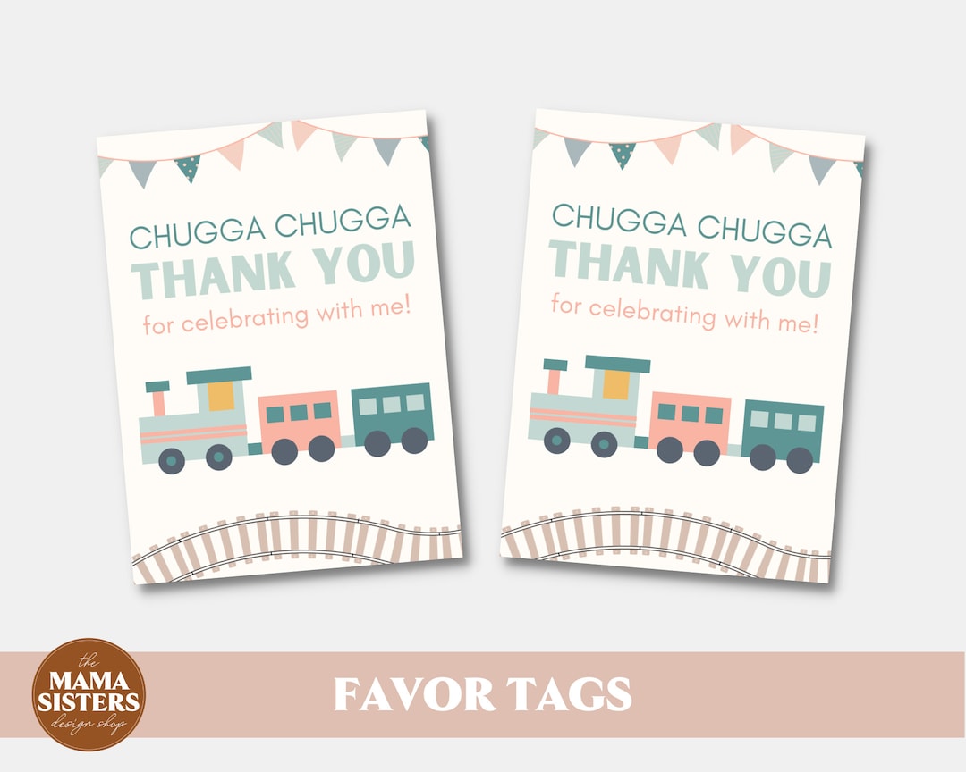 Train Party Favor Tag | Pink Train Favor Tag | Girl Train Birthday ...