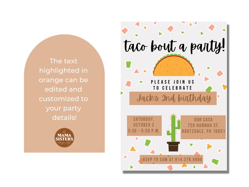 Editable Taco Bout A Party Invitation Taco Party Invitation - Etsy