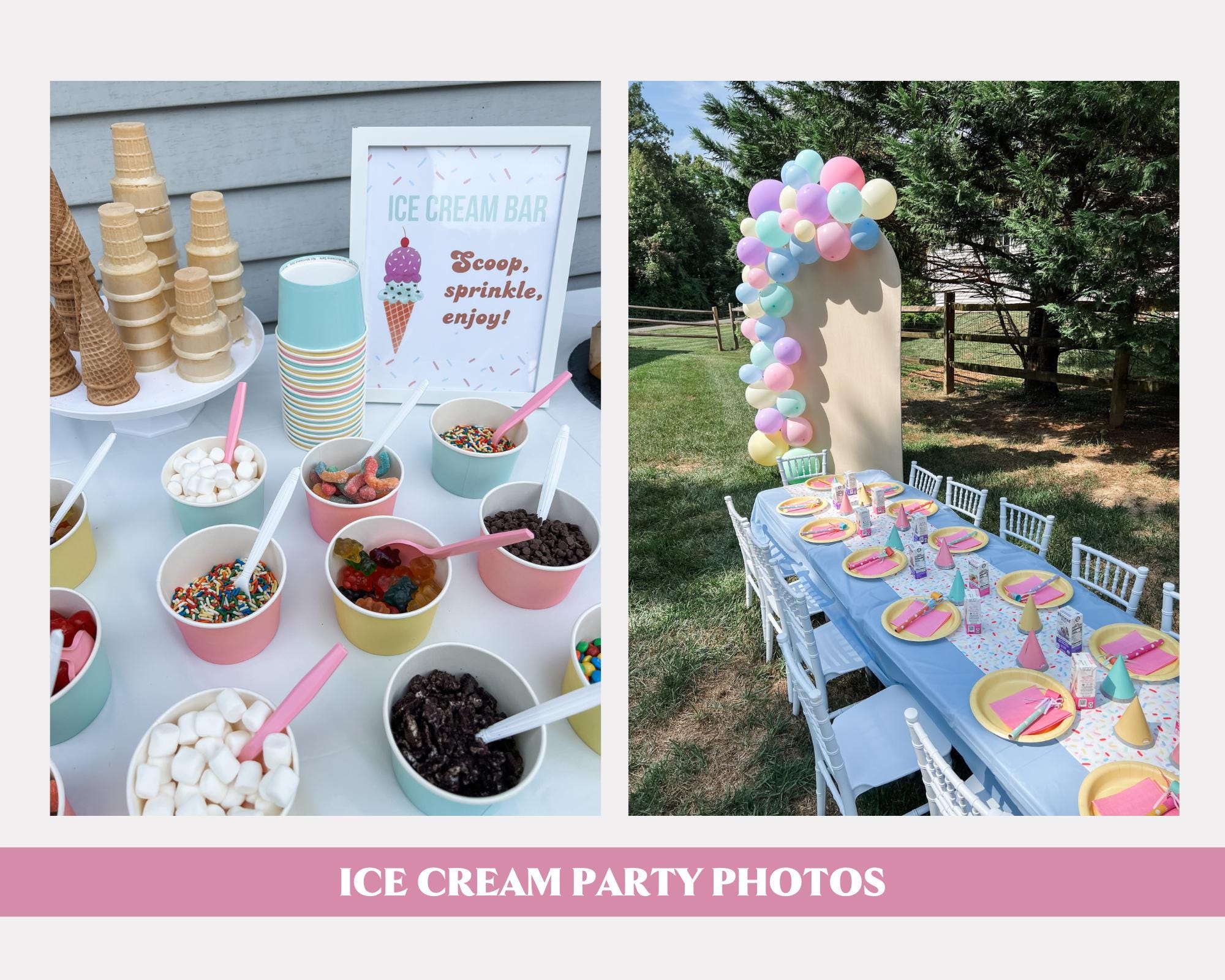 Ice Cream Bar Sign, Ice Cream Birthday Party Sign, Ice Cream Party Sign ...