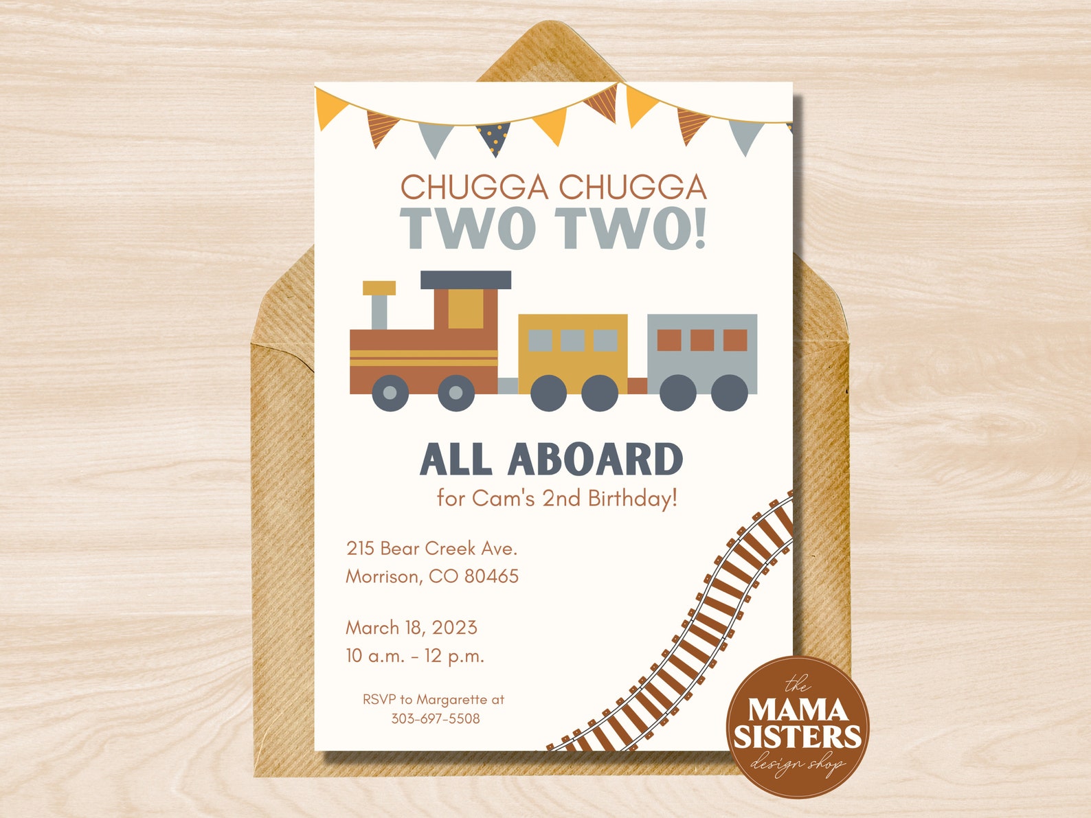 Chugga Chugga Two Two Invitation Train Invite Second - Etsy