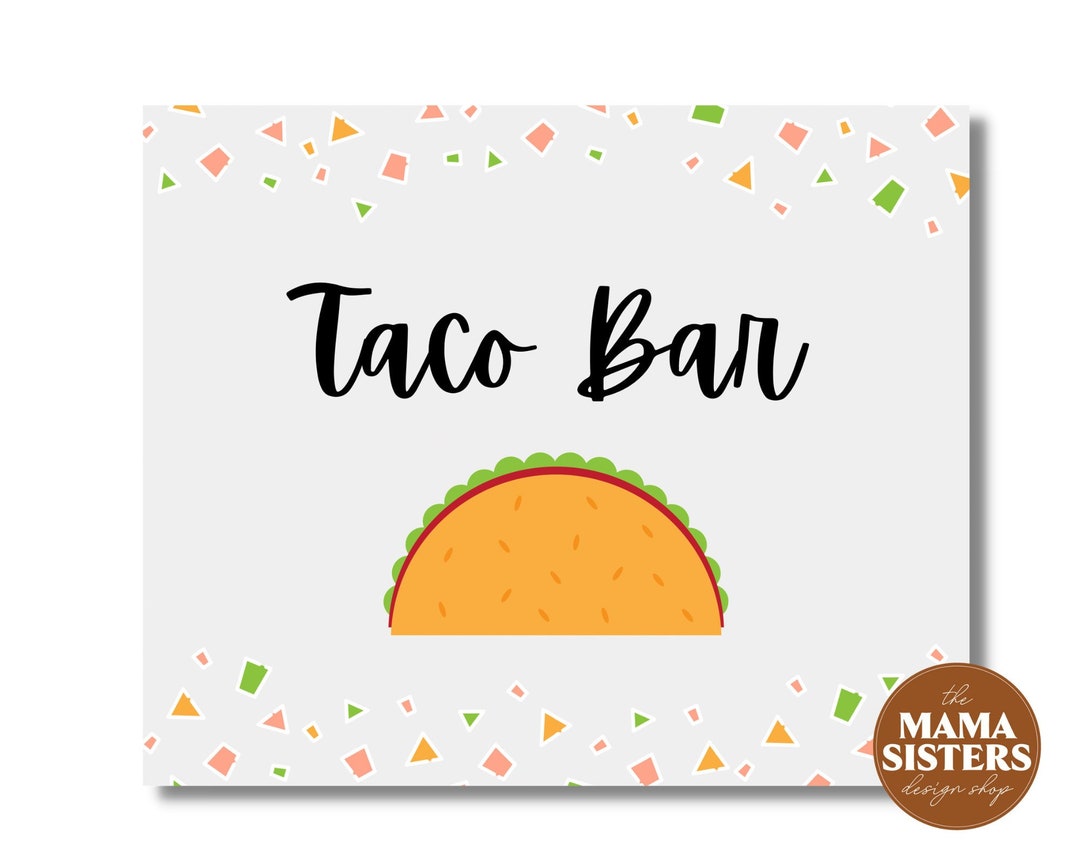 Taco Bar Baby Shower Sign | Taco Bar Party Sign | Taco Baby Shower ...