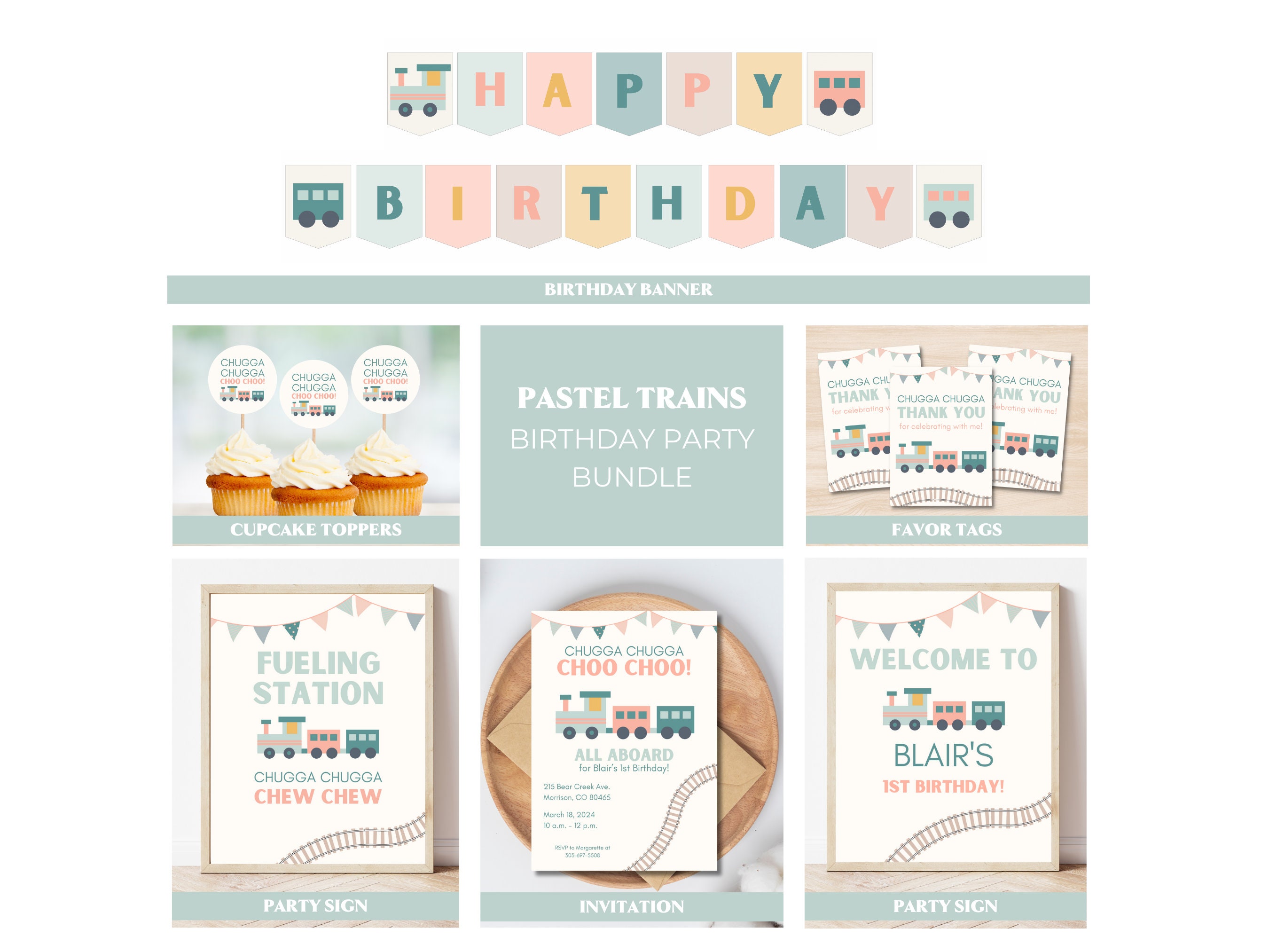 Editable Train Birthday Invitation Pink | Train Party Decor Pink ...