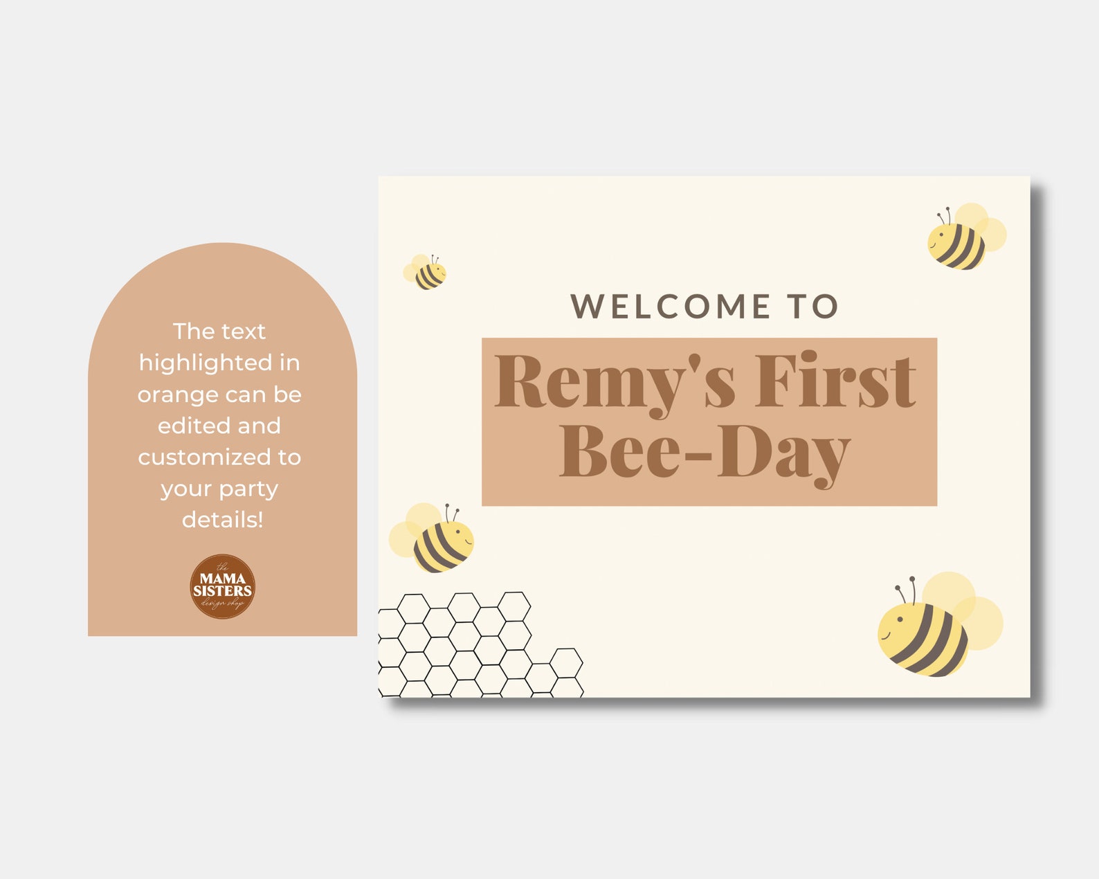 Editable Bee Party Sign Bee Party Welcome Sign 1st Bee Day - Etsy
