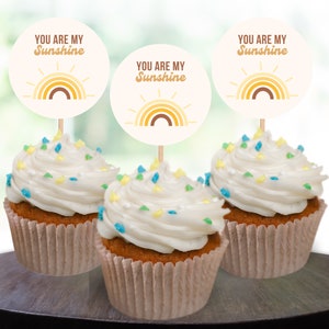 Sun Cupcake Topper | Sunshine Cupcake Topper | You Are My Sunshine ...