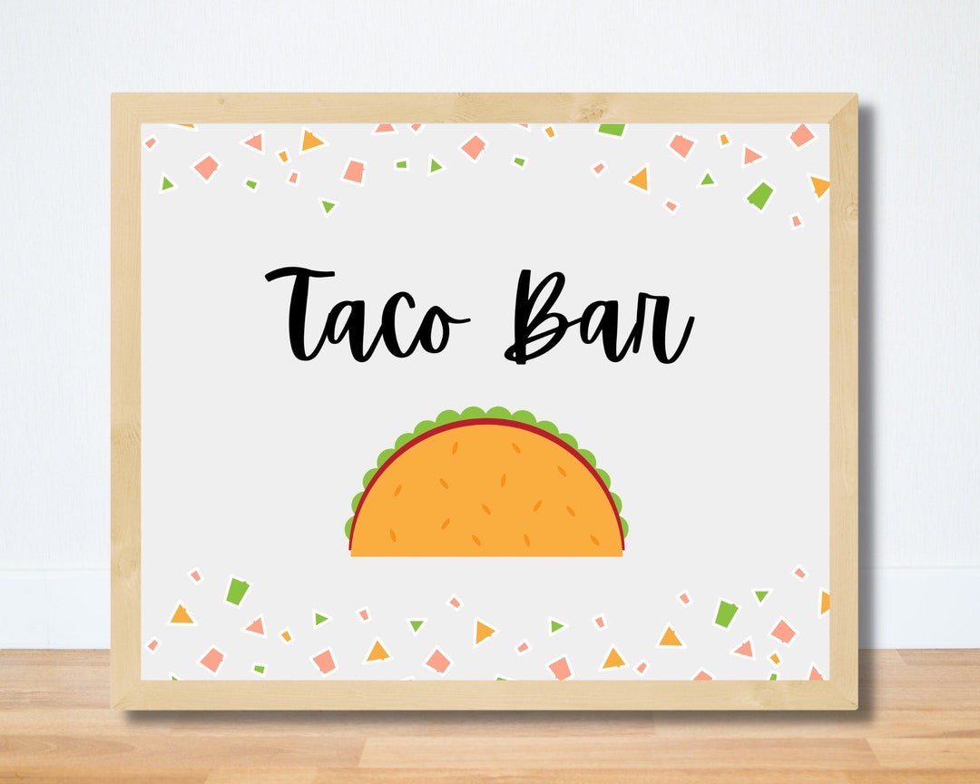 Taco Bar Sign Taco Twosday Birthday Party Sign 2nd - Etsy