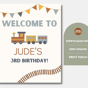 Train Party Welcome Sign | Train Birthday Party Decor | Train Party ...