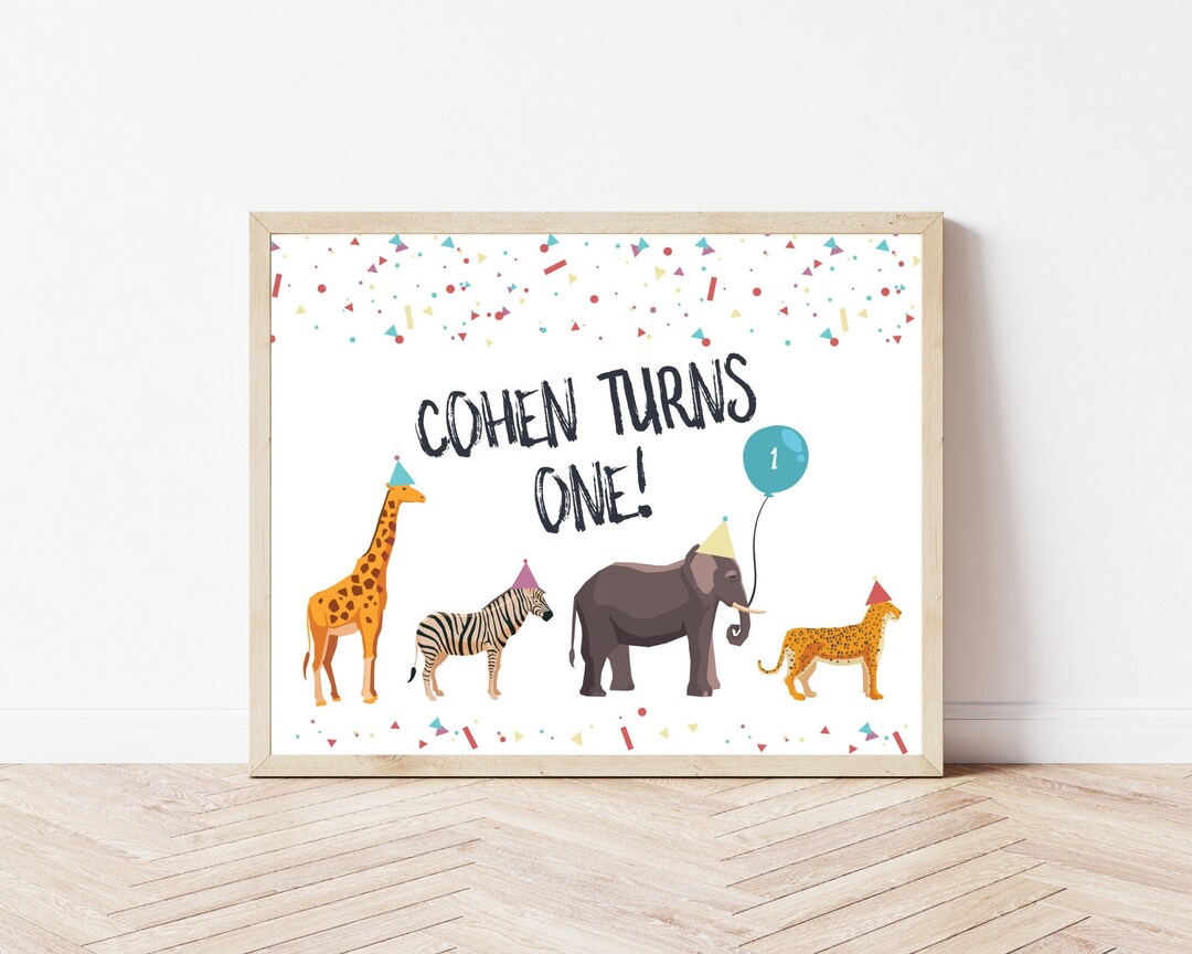 Editable Party Animals Birthday Sign | Party Animals Birthday Decor ...