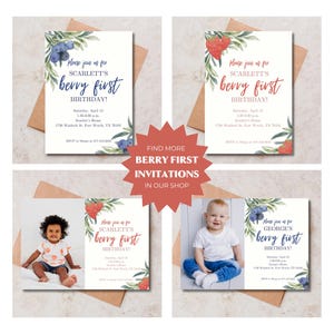 Berry Birthday Invitation With Photo, Berry Sweet Birthday Invite With ...