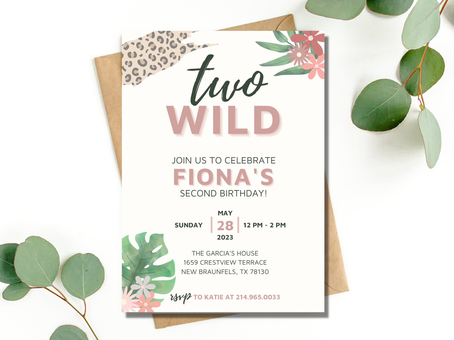 Two Wild Invitation Girl Two Wild Invite Girl Two Wild - Etsy