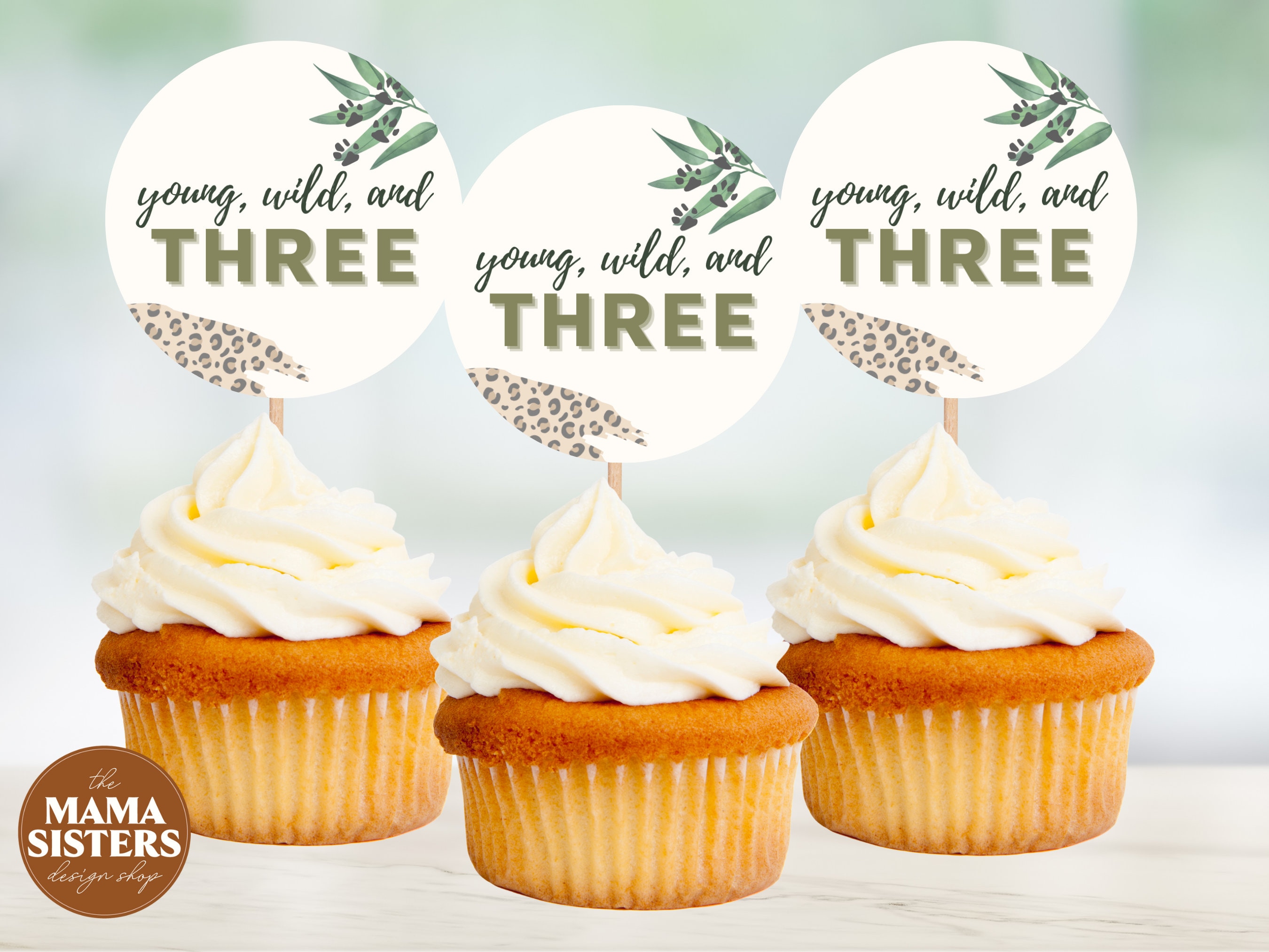 Young Wild and Three Cupcake Toppers, Young Wild and Three Birthday ...