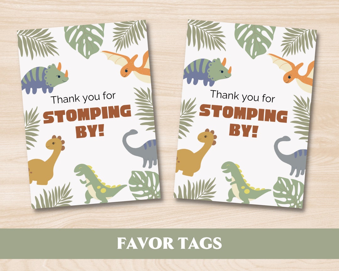 Dinosaur Party Favor Tag, Dinosaur Party Favors, Dinosaur Favor Tag ...