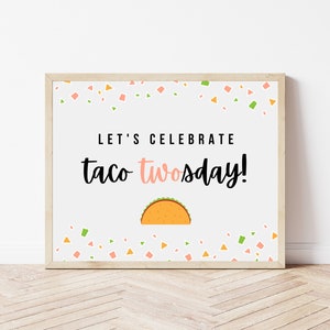 Taco Twosday Birthday Party Sign | 2nd Birthday Decor | Fiesta Party ...