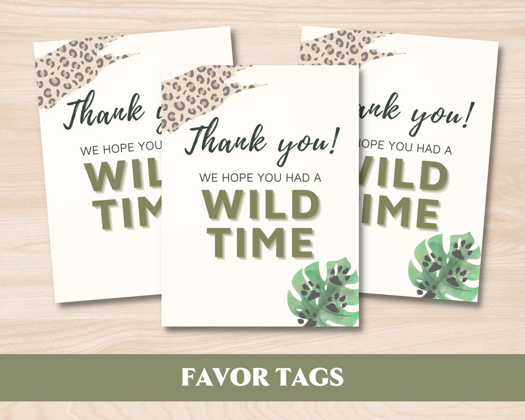 TWO Wild Favor Tag | TWO Wild Thank You Tag | TWO Wild Party Favor Tag ...