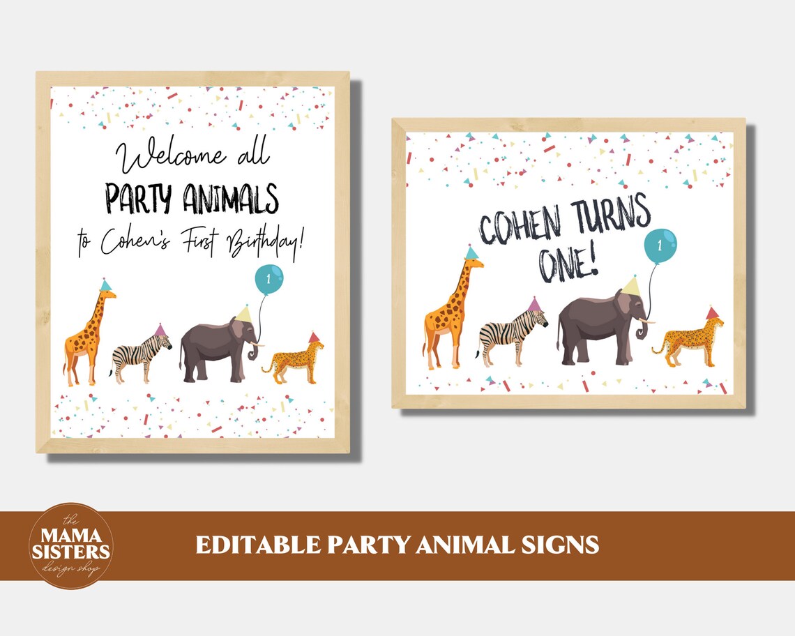 Party Animal Favor Tag | Party Animal Thank You Tag | First Birthday ...