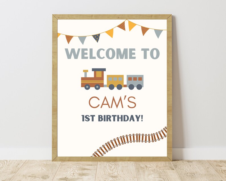 Train Party Welcome Sign | Train Birthday Party Decor | Train Party ...
