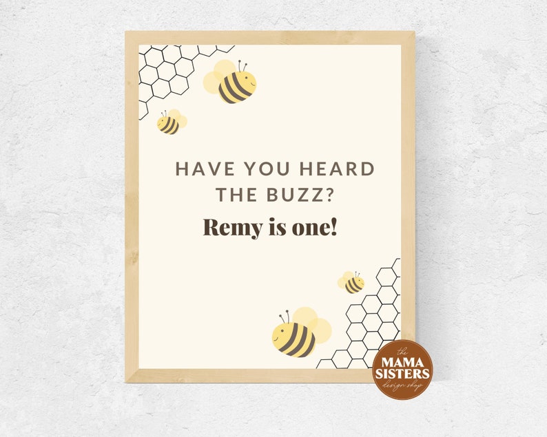 Editable Bee Party Sign 1st Bee Day Party Bee Party - Etsy