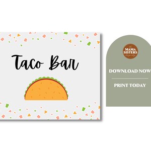 Taco Bar Sign | Taco Twosday Birthday Party Sign | 2nd Birthday Decor ...