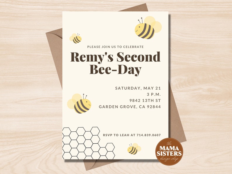 Editable Bee Birthday Invitation Bee Day Party 1st Bee Day - Etsy