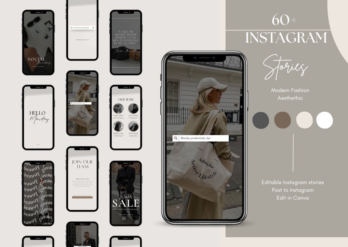 60 Modern Fashion Instagram Templates Canva Templates Modern Aesthetic ...