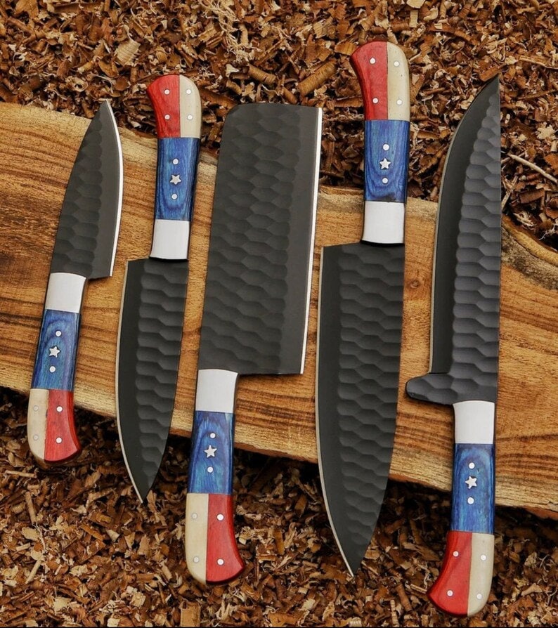 Personalized Chef Knives Set for Anniversary Gift Handmade D2 Steel ...