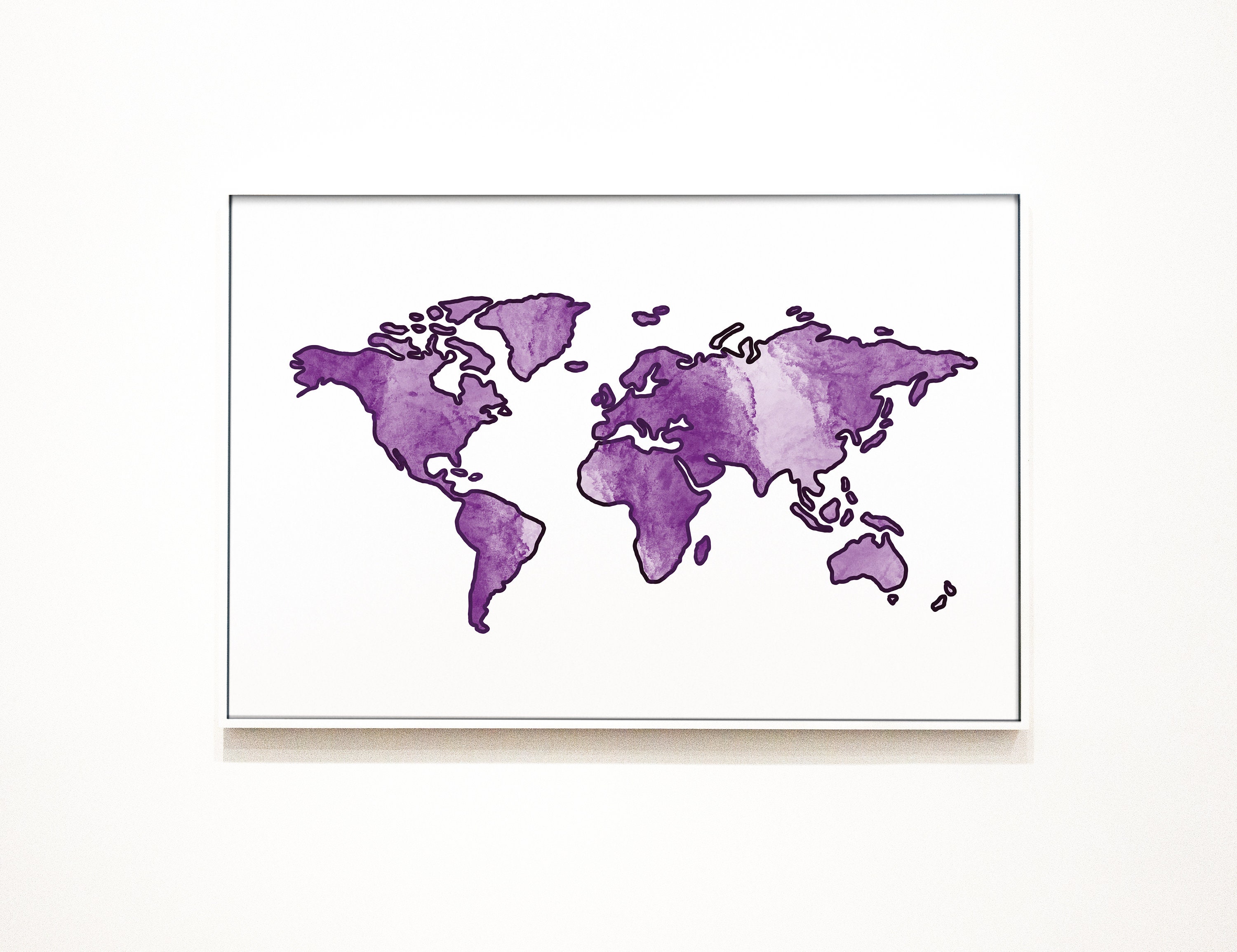 World Map Wall Art, World Map Printable, World Map Poster, Earth Tone ...