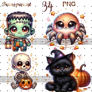 34 PNG, Little Halloween Monsters Clipart,halloween Clipart,cute Ghost ...