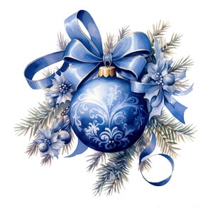 14 Blue Christmas Clipart, High Quality Jpgs, Digital Download - Card ...