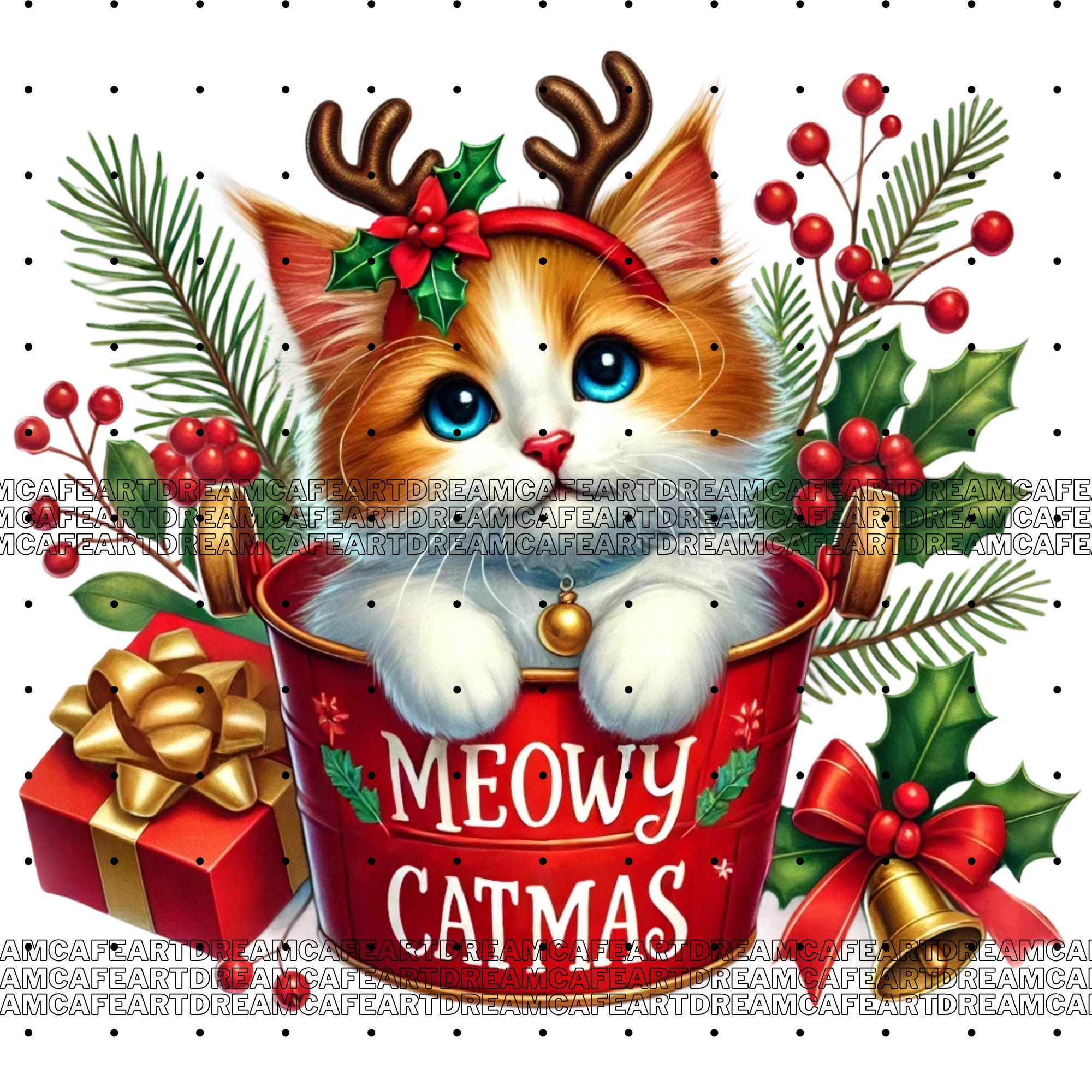 30 PNG Set 7, Christmas Kitten Clipart Bundle, Meowy Christmas Clipart ...
