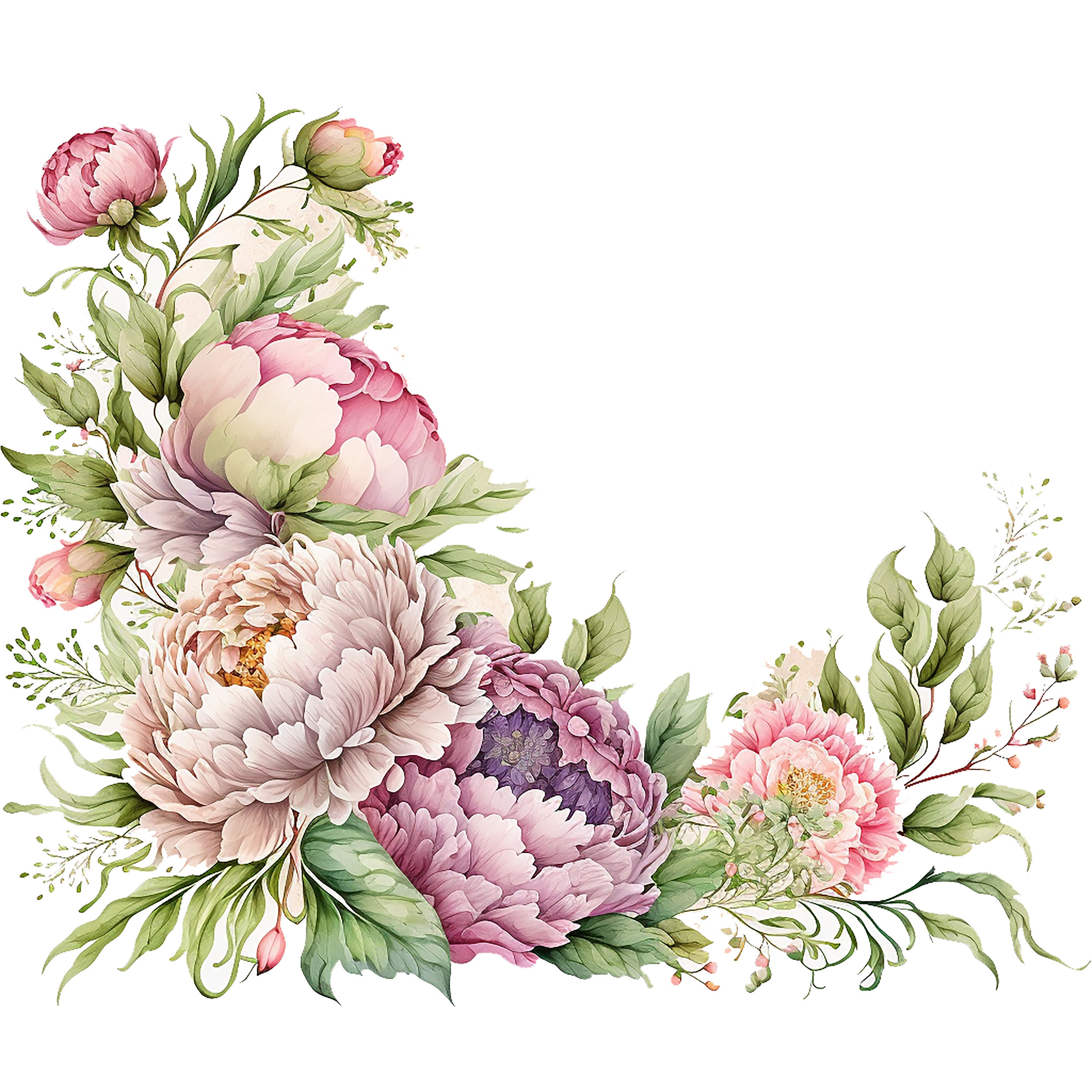 11 Flower Border Clipart, High Quality Jpgs, Digital Download - Card ...