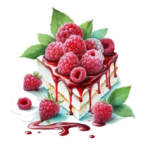 10 Raspberry Dessert Clipart, Summer Clipart, Jpgs, Commercial Use ...