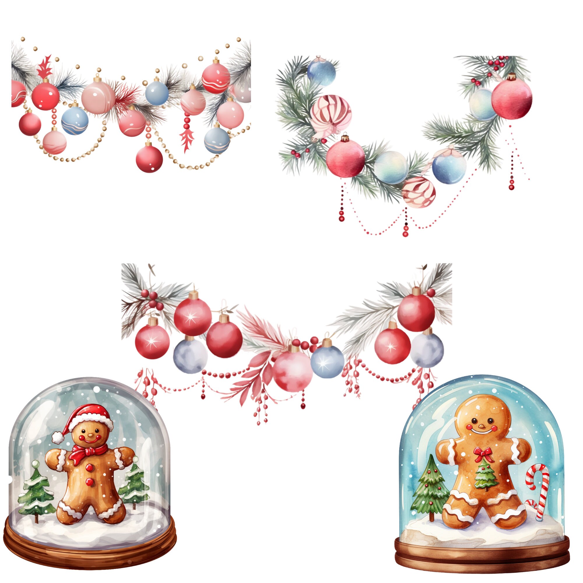 40 Watercolor Christmas Clipart Bundle - Watercolor Jpgs High Quality ...