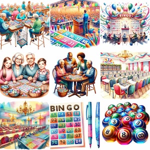 28 Bingo Clipart, Bingo Sublimation Design, Clipart Bingo,bingo Balls ...