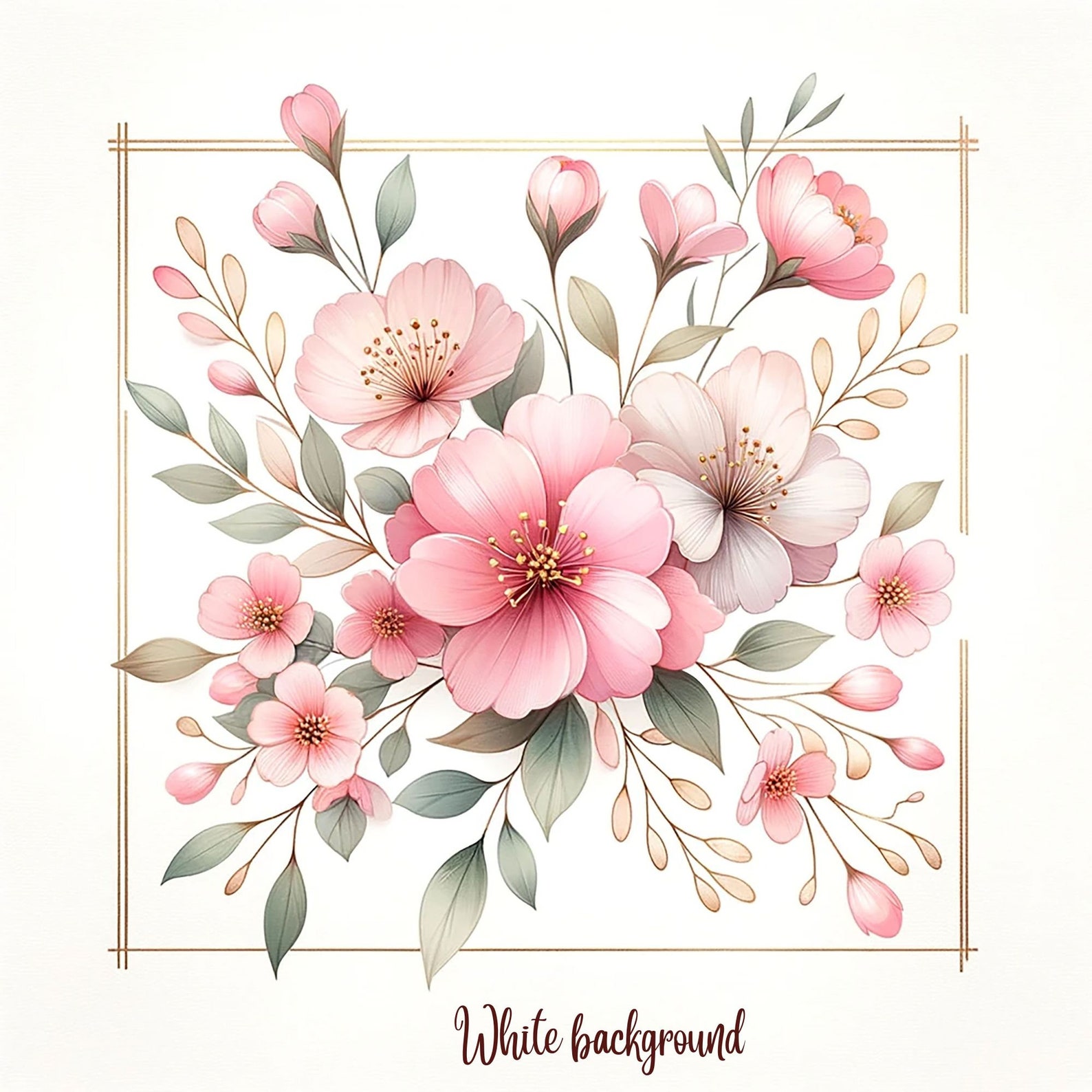 16 Jpgs, Pastel Flower Clipart Jpgs, Flowers Clipart, Flowers for Print ...