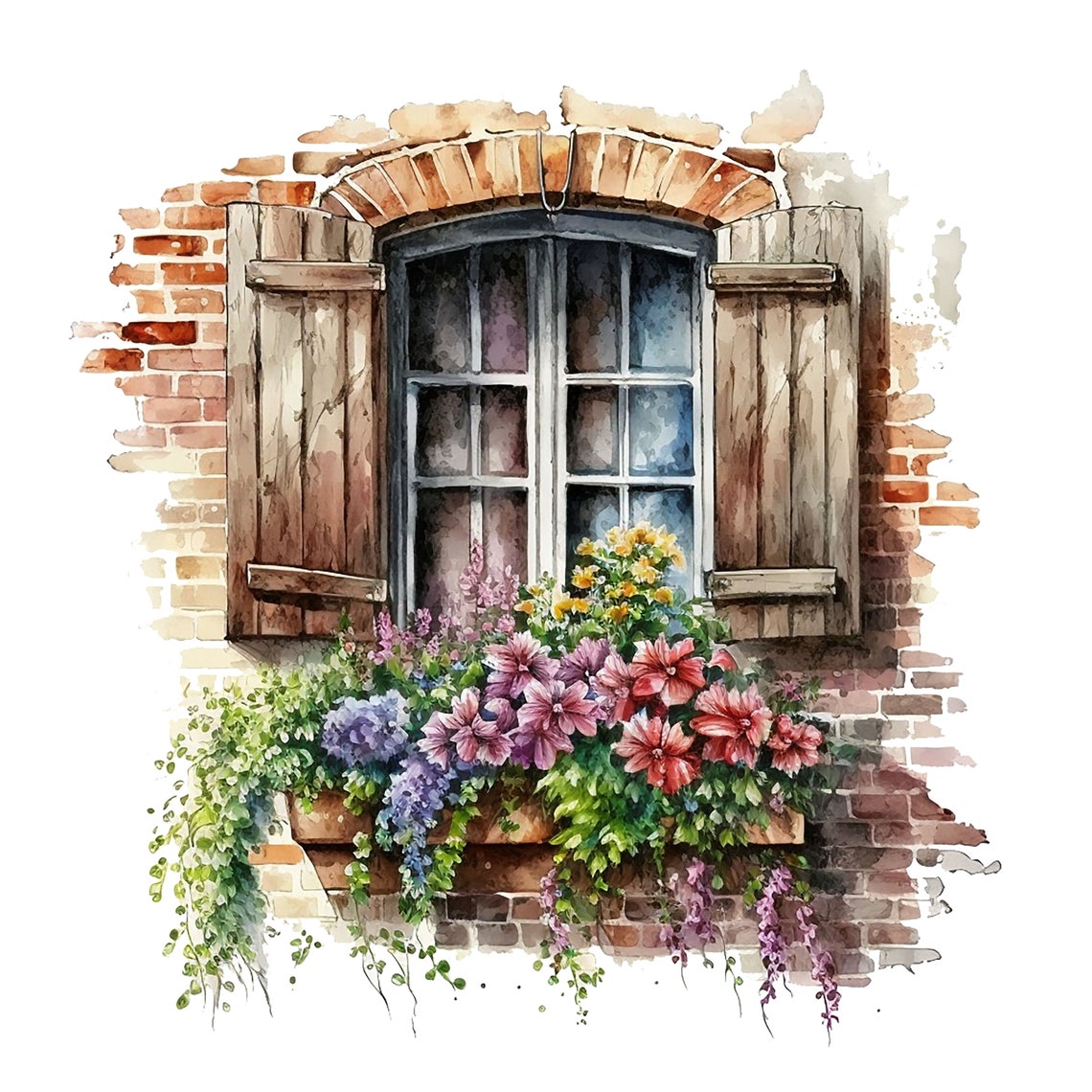 11 Window Flower Box Clipart, Floral Clipart, Window Box Clipart ...