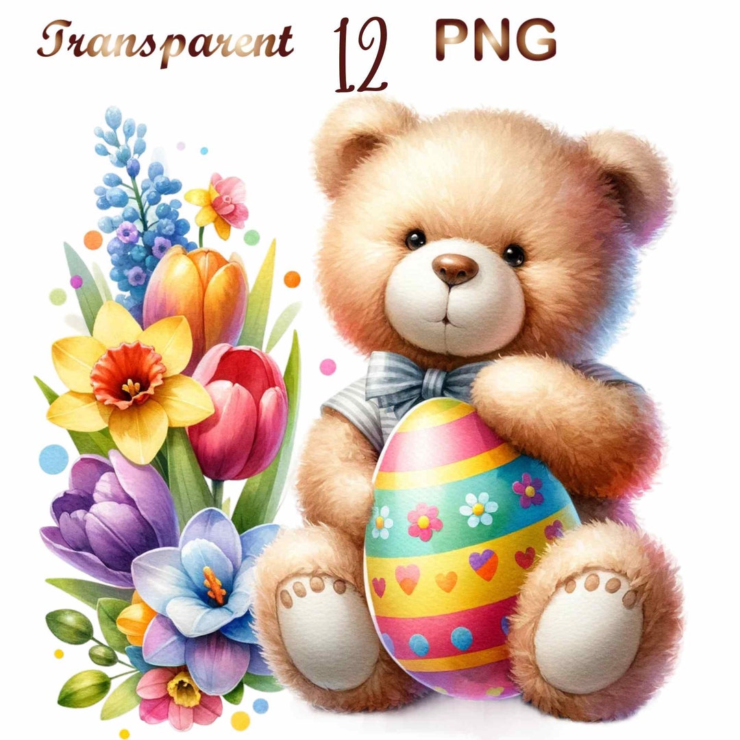 12 Easter Clipart Png Teddy Bear, Teddy Clipart, Easter Teddy, Brown ...