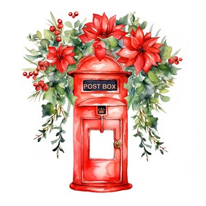 15 Jpgs, Snowy Post Box Clipart Jpgs, Christmas Clipart, Digital ...