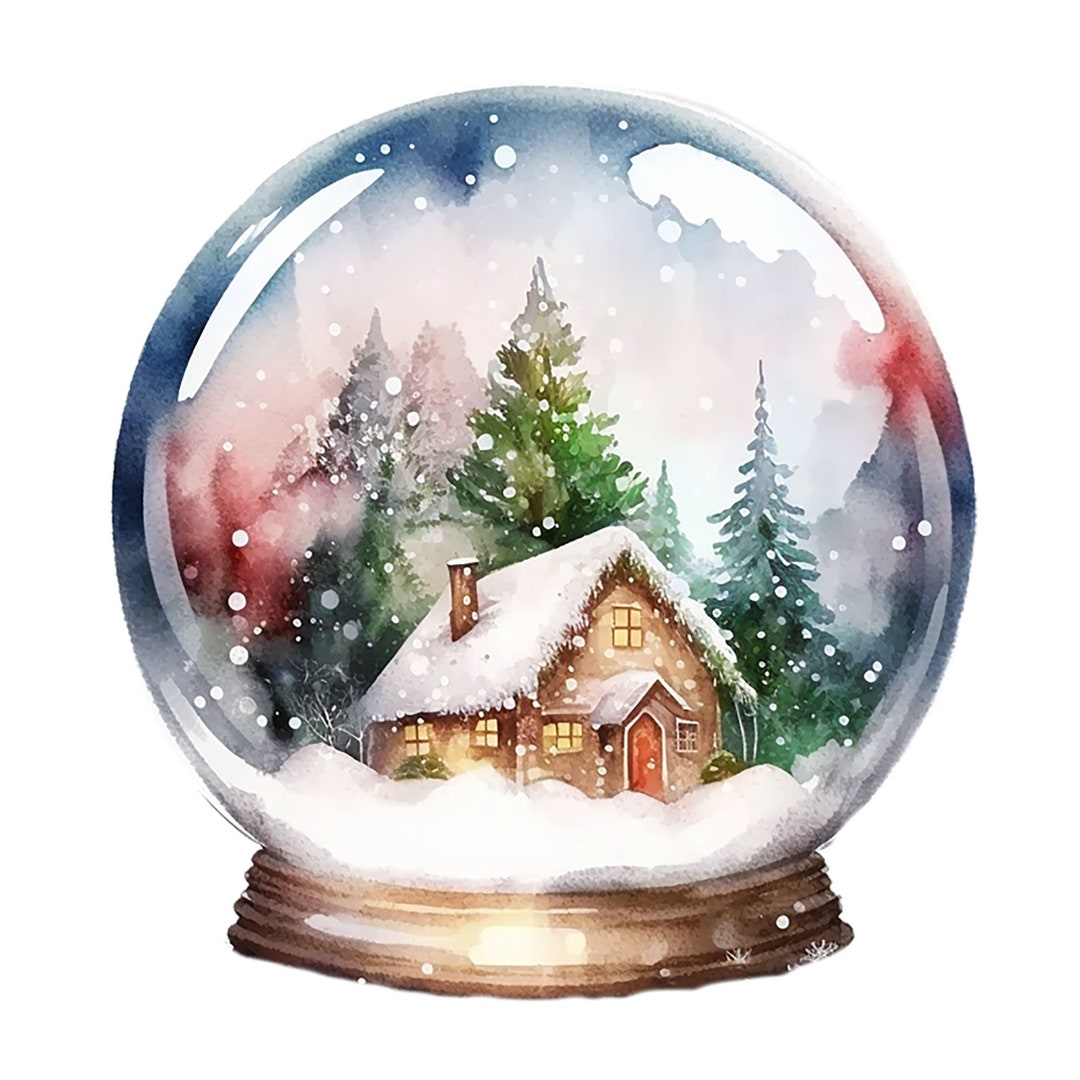 10 Christmas Snow Globe Clipart, High Quality Jpgs, Christmas Clipart ...