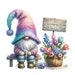 30 PNG, Watercolor Spring Gnome Clipart Bundles, Gnome With Flowers ...